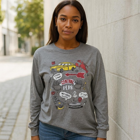 Tops | Friends Tv Show Graphic Long Sleeve Tee Central Perk Y2k Pop ...